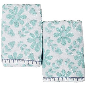 Caro Home 2 Pk Dorina Hand Towel Set Hand Towel White Multi