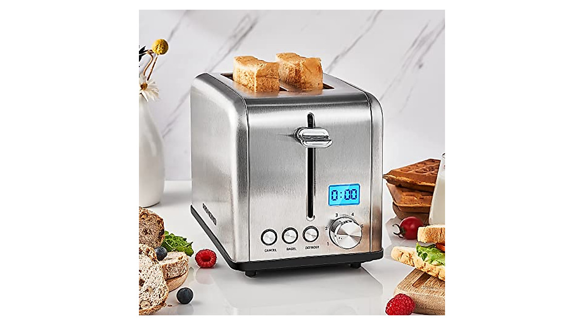 REDMOND 2-Slice Toaster - Stainless Steel with LED Timer