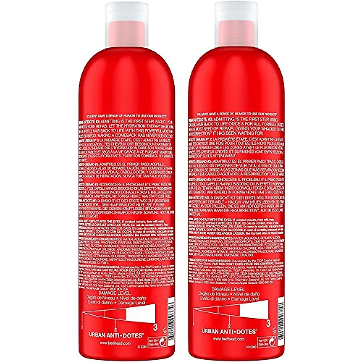 Bed Head by TIGI Urban Antidotes Resurrection Shampoo and Conditioner for Damaged Hair 25.36 fl oz 2 count