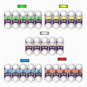 25X Lilypad LEDs Red Yellow Blue Green Orange for Arduino Raspberry Pi Microcontroller