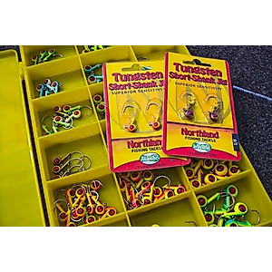 Northland Fishing Tackle Freshwater Tungsten Short Shank Fishing Jig for Bass, Walleye, Trout, and Many Others, Firetiger, 1/8 Oz 1/0 Hook, 2/Card