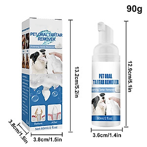 Dog Breath Freshener Foam, Eliminate Breath and Prevent Oral in Dogs and Cats, Teeth Cleaning Foam Spray, Plaques and Tartars Remover, Oral Hygiene for Pets, 2