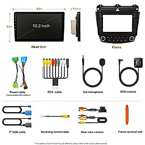 10.1 Inch 5G WiFi 8 Core Car Stereo Radio for Honda Accord 7th (2G Ram+32G ROM) 2003-2007 with Carplay Android Auto,Android 10.0 GPS Navigation Support 48EQ Mirroring Airplay Backup 1080P SWC