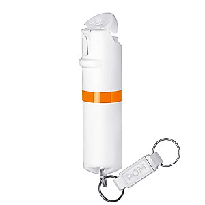 POM Pepper Spray Flip Top Keychain - Maximum Strength OC Spray Self Defenes - 25 Bursts, 10ft Range - Accurate Stream Pattern