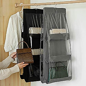 NARFIRE Wardrobe Handbag Storage Bag Double-Sided Six-Layer Hanging Bag Non-Woven Hanging Storage Bag