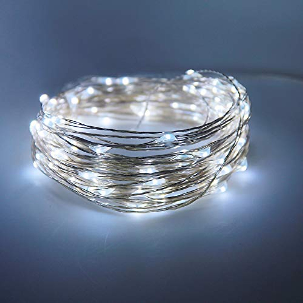 Solar String Lights 100LED 36FT Waterproof Indoor Outdoor Lighting for Garden Copper Wire 8 Modes Fairy Lights for Home Decor Patio Garden Party (White)