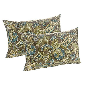 Klear Vu Solarium Indoor and Outdoor Pillows Water Resistant Patio Furniture Lumbar Support, Cashel Truffle 2 Count