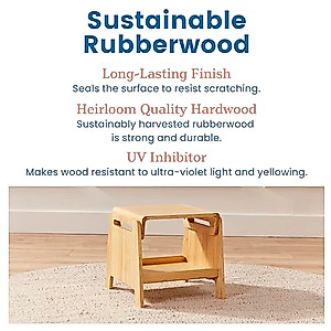 ECR4Kids Sit or Step Stool, Kids Furniture, Natural