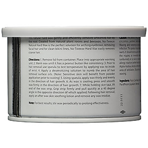 No-Tweeze Hair Removal Wax - All-Natural Beeswax Formula, Strip-Free Waxing for Face, Eyebrow & Body, Easy to Use, Non-Sticky Residue, 14 oz