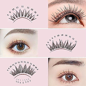MLEN DIARY 296 Clusters Individual Lashes Wispy Manga Lashes Clusters Lashes Natural Look Cat Eye Lashes 5-12mm False Eyelashes Extension Faux Mink Fake Lash Anime Single Lashes Half Fluffy Eyelashes