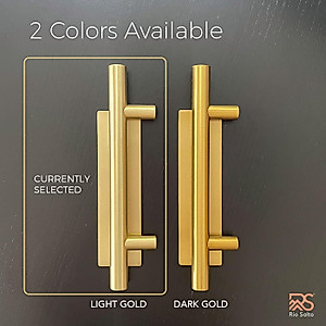 Rio Salto 12-Inch Brushed Brass Gold Barn Door Handle Kit, Closet Door Handle, Solid Aluminum Pull Handle and Flush Handle Set Heavy Duty Large Sliding Door Handles Hardware Included (1-Door Pack)