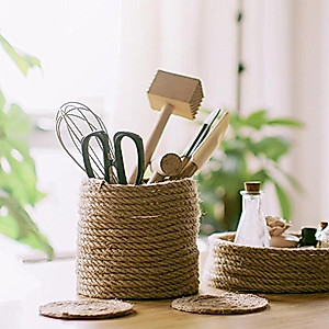 Vivifying Jute Rope, 50 Feet 8mm Natural Heavy Duty Twine for Crafts, Cat Scratch Post, Bundling and Hanging