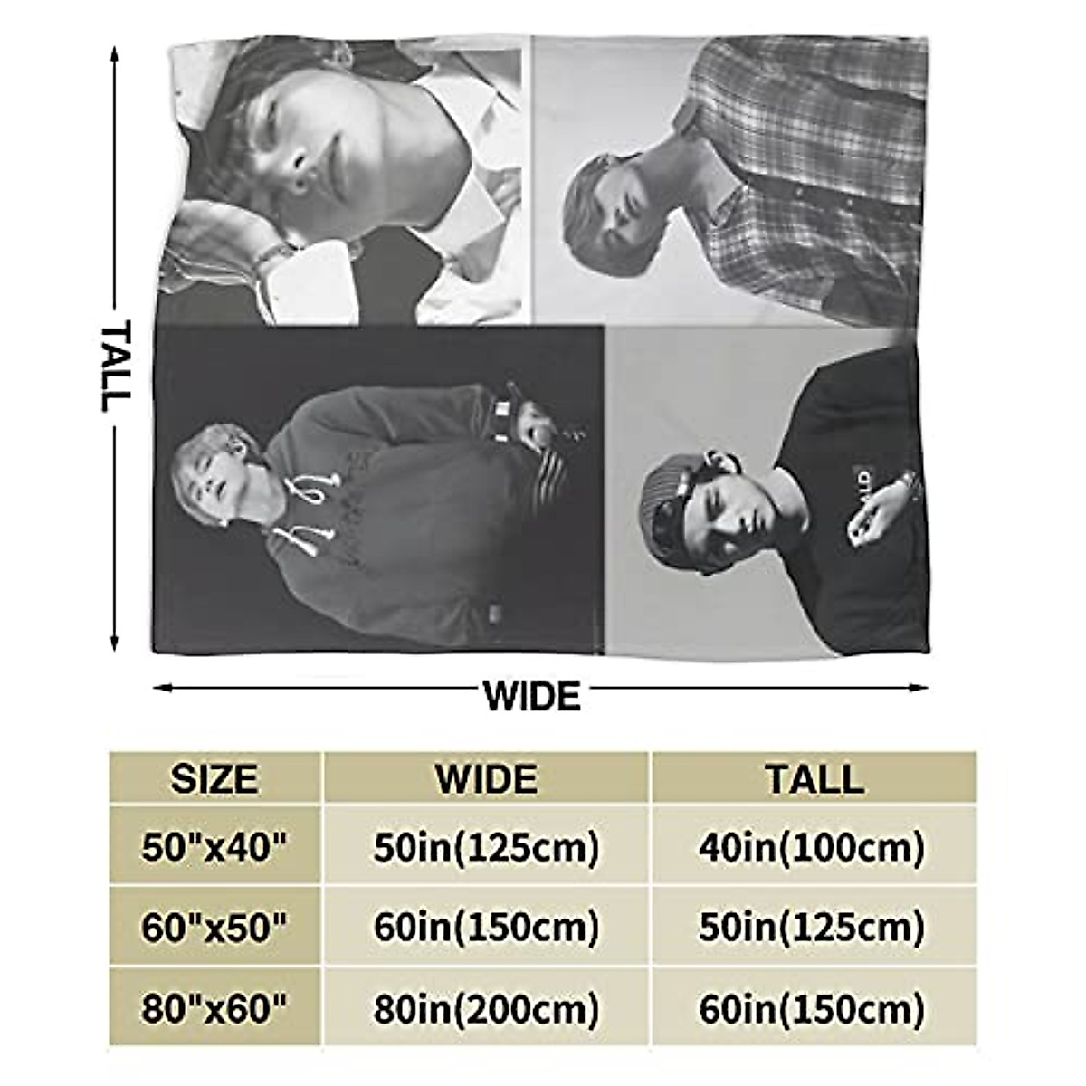 Throw Blanket Kim Taehyung Soft Fleece Blanket for Bed Sofa Couch Office Travelling Lightweight Soft Flannel Blankets for Home …