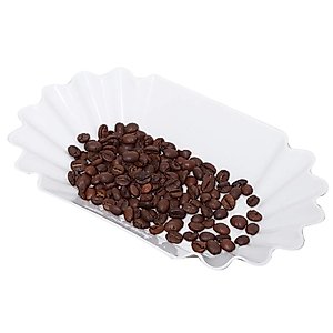 Coffee Bean Tray, Food Coffee Bean Display Dish Sample Tray Storage Container Kitchen Accessory(White)