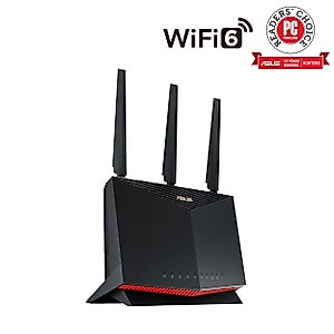ASUS AX5700 WiFi 6 Gaming Router (RT-AX86S) – Dual Band Gigabit Wireless Internet Router, up to 2500 sq ft, Lifetime Free Internet Security, Mesh WiFi Support, Gaming Port, True 2 Gbps (Renewed)