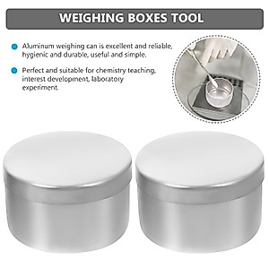 ULTECHNOVO 2pcs Aluminum Tin Jar Refillable Containers Sampling Jar with Lid Round Tin Container for Labs Soil Cosmetic