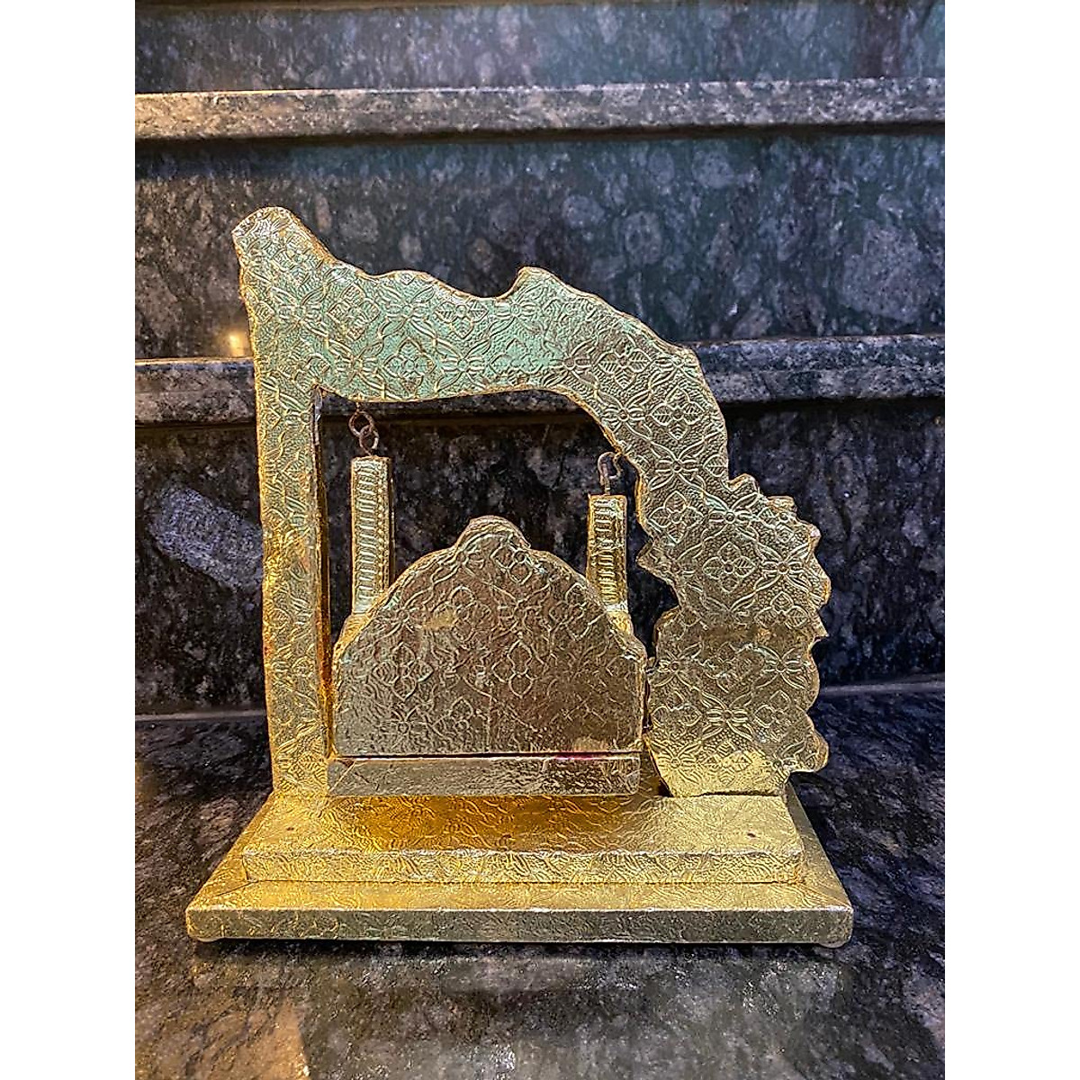 Will and Weaves Laddu Gopal Wooden Jhula Hand crafted Traditional Jhula Meenakari Jhula Kanha Ji Jhoola Carousel Bal Gopal Swing For Size 0 and 1 For Janmashtami Pooja