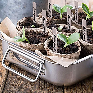 ZOUTOG 3'' Peat Pots, 100 Pack Round Plant Starter Pots Seedling Trays, Bonus 100 Plant Labels