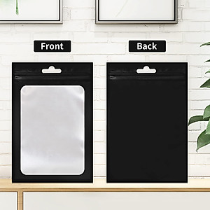 100 Pack Smell Proof Bags, Odorless Mylar Bags with clear Window Heat Seal Pouch Food Safe Storage Aluminum Foil