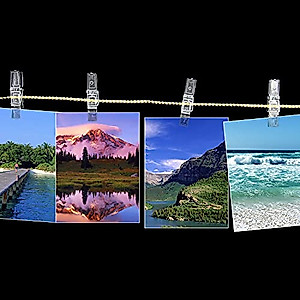 LOMIMOS Mini Clear Utility Plastic Clip,Clothespins for Paper Clothes Photo Small Card Message Sealed Bag,Pack of 100