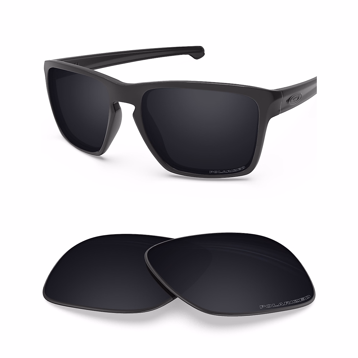 BLAZERBUCK Anti-salt Polarized Replacement Lenses for Oakley Sliver XL OO9341 - Black
