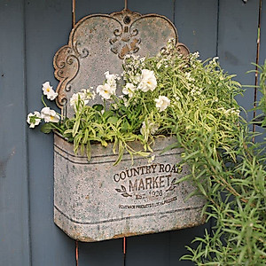 All Chic Metal Wall Planter Wall Mount Planter Wall Metal Hanging Planter Wall Vases for Flowers Planters for Outdoor Plants for Farmhouse Wall Decor (Rustic)