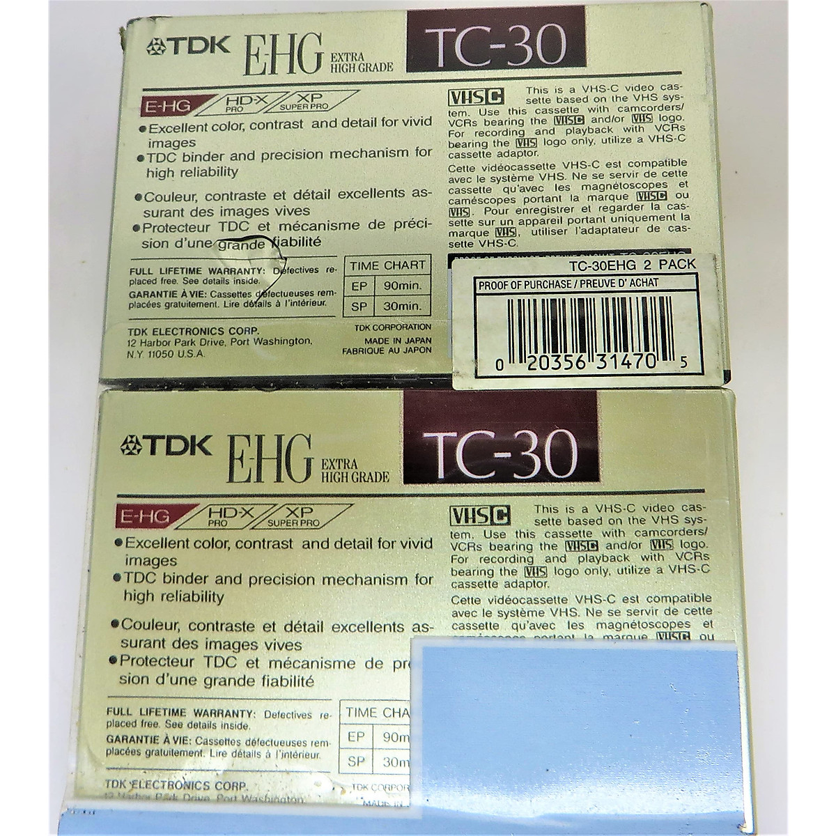 Pk/2 x 3: Tdk Vhs-C Camcorder Tape (TC-30HGL2)