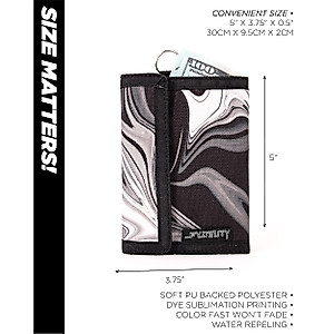 Fydelity 80's RFID Blocking Wallet - Mens and Women's RFID Wallet for Cards and Cash Bifold Hook & Loop Wallet Retro Wallets Men Women, Girls and Boys Wallet BLACK SLICK