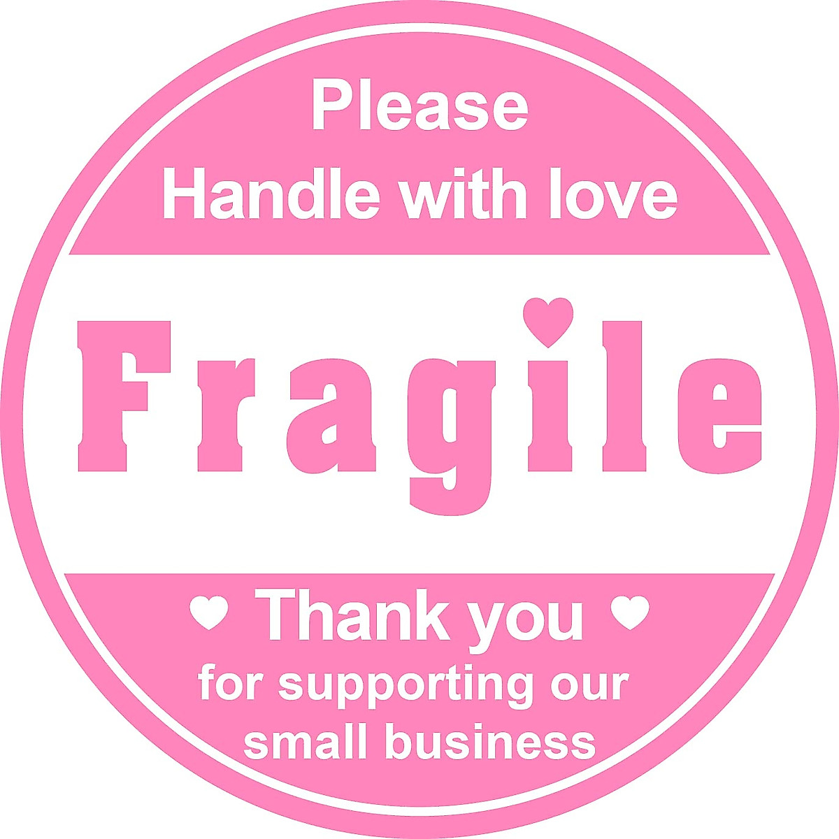 2 inch 300pcs Round Pink Fragile Shipping Sticker,Cute Seals Shipping Sticker