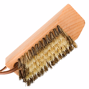 Redecker Natural Tampico Fiber Hiking Shoe Brush, Multi-Purpose Boot Scraper, Oiled Beechwood Handle, 4-Inch Travel Size, Made in Germany