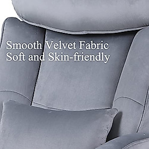 Dreamsir Ergonomic High Back Executive Office Chair 400lbs, Adjustable Height Rocking Swivel Computer Desk Chair for Heavy Tall People, Thick Padding Headrest and Armrest (Gray)