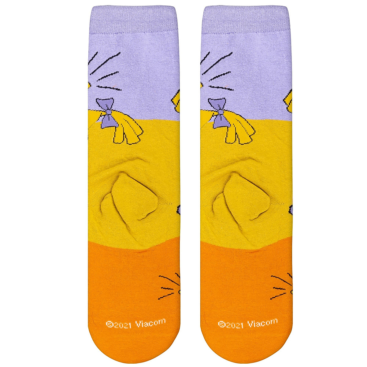 Odd Sox, Nickelodeon Rugrats Cartoon Socks, Angelica, Fun Novelty Women's Crew, Large