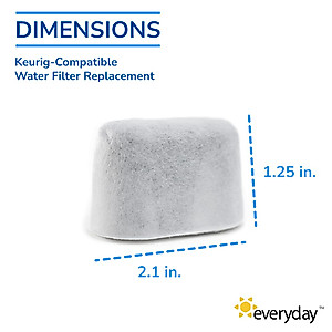 Everyday KWF-12 Charcoal Water Filters for Keurig Coffee Machines, 12 Count (Pack of 1), White