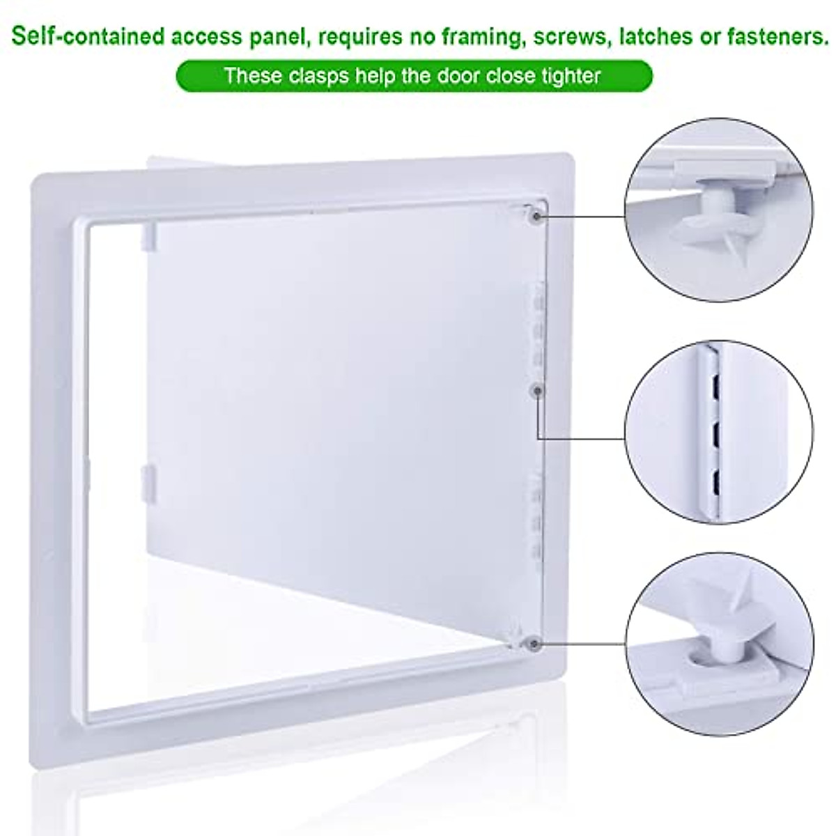 PNKKODW Plumbing Access Panel for Drywall 14 x 14 Inch Plastic Access Door Wall Access Panel Ceiling Reinforced Hinged Durable White