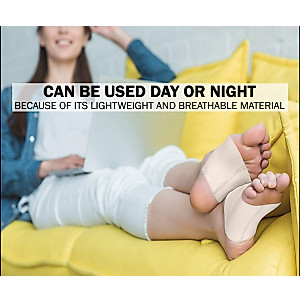 Physix Gear Sport Arch Supports for Plantar Fasciitis Relief (1 Pair) - Foot Sleeve Arch Support for Flat Feet, Plantar Fasciitis Wrap, Arch Compression Support Sleeves, Fast Relief (Beige, M)