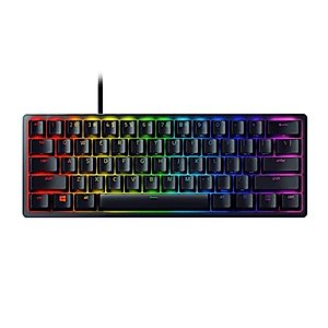 Razer Huntsman Mini 60% Gaming Keyboard: Fast Keyboard Switches - Clicky Optical Switches - Chroma RGB Lighting - PBT Keycaps - Onboard Memory - Classic Black (Renewed)
