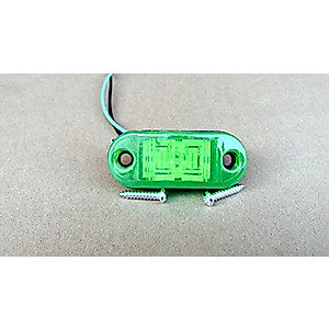 Aokzeeo 10 pcs green Oval 2.5 Inch 4 Diode Trailer Side Marker Lights Truck clearance Side marker Led Trailer Lights Waterproof