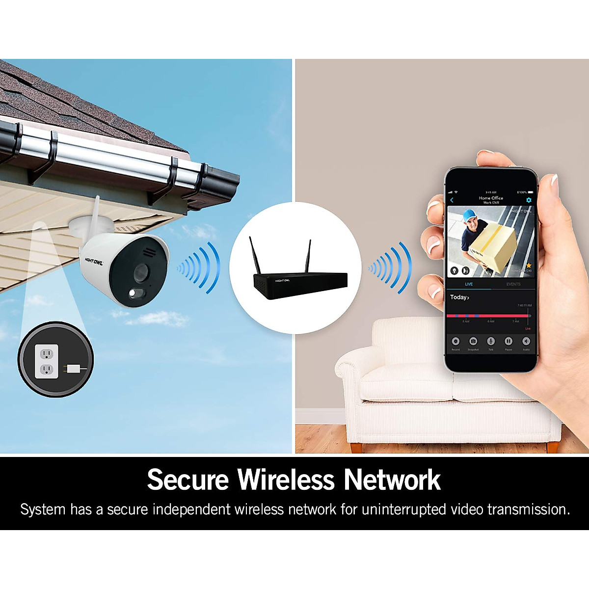 Night Owl 1080p Smart Security System with 4 AC Powered 1080p HD Wi-Fi IP Indoor/Outdoor Cameras with Night Vision and 1TB Hard Drive (Expandable up to a Total of 10 Wi-Fi Devices)