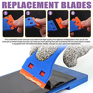 Swpeet 36Pcs 3/4" 7/8" 1" 1-1/2" Plastic Chisel and Plastic Blade Scraper Tools with Blades Replacement Assortment Kit, Scraper Remover Tool Kit Cleaning Scraper Remover for Adhesive, Caulk, Labels