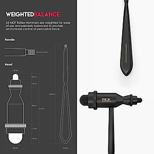 MDF Instruments, Tromner Neurological Reflex Hammer with Pointed Tip Handle for Cutaneous and Superficial Responses - Free-Parts-for-Life (MDF555) (All Black (Blackout))