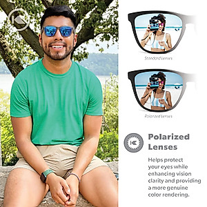 Knockaround Classics Polarized Sunglasses for Men & Women - Impact Resistant Lenses & Full UV400 Protection, Translucent Grey Frames/Blue Reflective Lenses