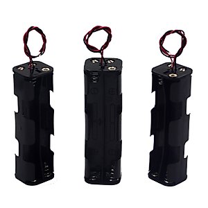 LAMPVPATH (Pack of 3) 8 AA Battery Holder, 12v AA Battery Holder, 8 AA Battery Holder with Leads