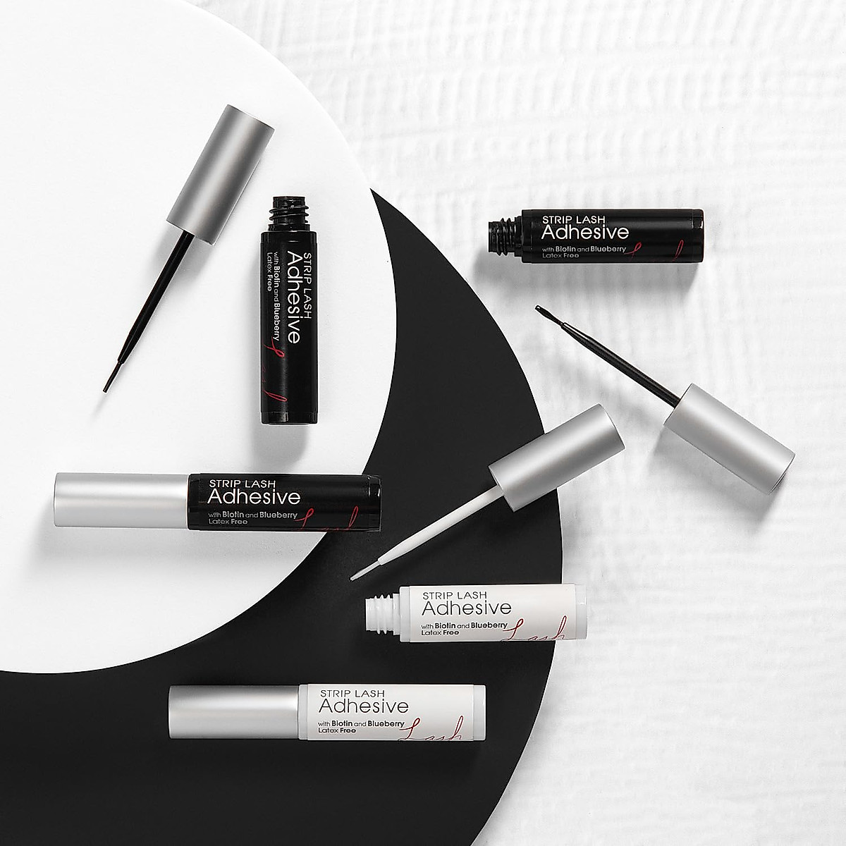 KISS Lash Couture Clear Strip Lash Adhesive with Biotin & Blueberry Extract, Latex-Free, Dermatologist Tested, Contact Lens Friendly, Strong Hold, Gentle Formula, with Brush Tip Applicator, 0.17 Oz.