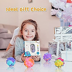 Pop Fidget Toys Its Ball Toy 4 PCS 3D Stress Balls It Pop Fidgets Pack Party Favors for Kids Toys Autism Sensory Toys Bulk Squeeze Toys Toddler Toys for Boys Adult Stress Relief Easter Basket Stuffers