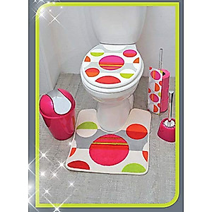 Evideco French Home Goods Pink Round Floor Trash Can Waste Basket 4.5-liters-1.2-gal