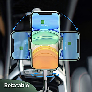 KLKE Car Phone Holder, Universal 360 Rotatable Cup Holder for iPhone, Samsung, LG, Compatible with 4.7-6.4 Inch Screens