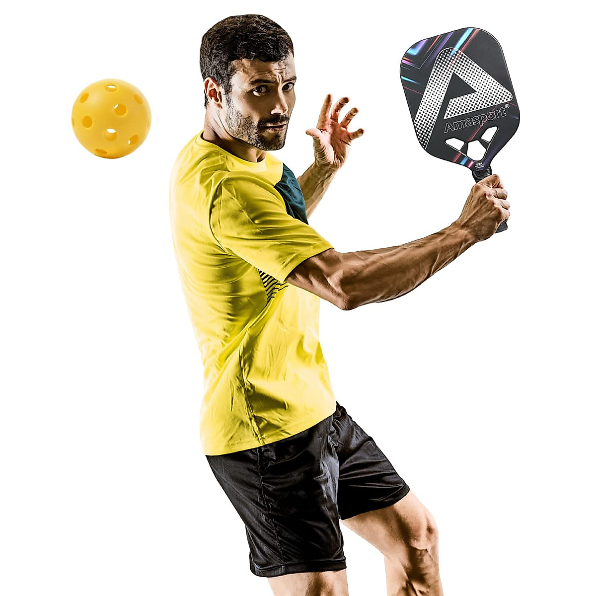 Matrix Pickleball Paddle Future 003- Graphite Textured Surface - Diamond Cutting Air Dynamic Throat Pickleball Standard Rackets Shape with Blend of Power and Control