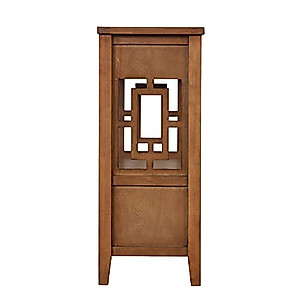 L“KeKe 36 Inch Country Farmhouse Console Table with 4 Drawers and 1 Storage Shelf Pine Wood Suitable for Entryway Entrance Living Room Bedroom Hallway Kitchen (Brown)