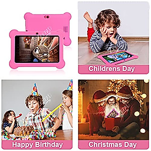 Zeepad 7inch Kids Android Tablet 16GB Hard Drive 1GB RAM Wi-Fi Camera Bluetooth Play Store Apps Games (Pink)