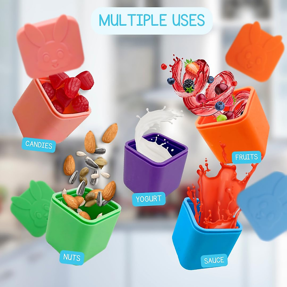 Dailyess 3 Pack Reusable Condiment Containers with Lids for Sauce Dressing (4oz), Small Condiment Cups for Snacks Salad Dressing Lunch Box, Dipping Sauce Cups, Mini Containers with Lids for Food